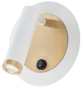 Smarter 01-3089 nástěnné LED svítidlo Closer, pískově bílá, mosaz, 6W, 3000K, ø13cm