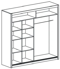 Šatní skříň SANDINO 203 dub sonoma
