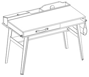 Čilek Studentský psací stůl s nástavcem menší Dark Metal