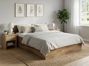 Postel ELISA 140 x 200 cm, dub artisan Matrace: Matrace Coco Maxi 20 cm, Rošt: S laťkovým roštem