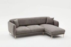 HANAH HOME Rohová pohovka SIMENA šedá pravá 266 cm 825BLC2834