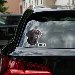 PIPPER. Nálepka Černý Labrador Velikost: 60cm