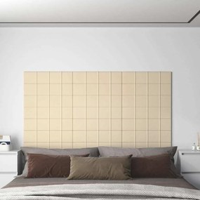vidaXL Nástěnné panely 12 ks 60 x 15 cm textil 1,08 m² [344056] Barva: Světle žlutá