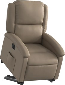 Elektrické zvedací polohovací křeslo cappuccino umělá kůže 3204246