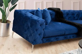 Designová rohová sedačka Rococo modrá - levá