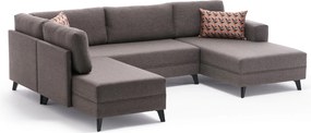 Hanah Home Šestimístná pohovka EFSUN hnědá 300 cm