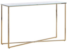 Konzolový stolek s efektem bílého mramoru / zlatá ROYSE Beliani