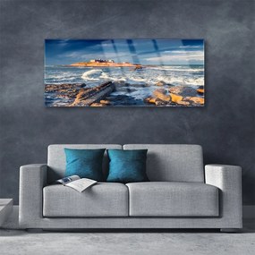 akrylový obraz Moře Kameny Krajina 125x50 cm