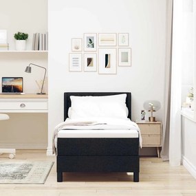 Postel s boxspringem s čelo Černý 200 x 80 cm textil 3341134