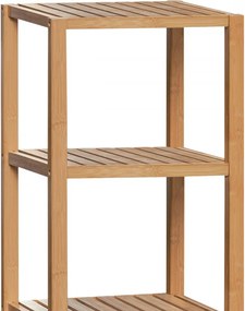 Regál, 5 polic, masiv bambus, přírodní odstín, nosnost 15 kg Autronic