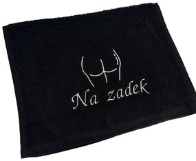 Ručník s nápisem Na zadek a motivem Barva: Černá, Velikost ručníku: 30x50cm