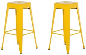 Sada 2 ocelových barových stoliček 76 cm žluté CABRILLO Beliani