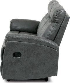 Autronic Relaxační sedačka 3+1+1, potah šedá látka v dekoru broušené kůže, funkce Relax I/II s aretací ASD-311 GREY3