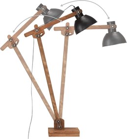 Stojací lampa černá masivní mangovníkové dřevo E27 320581