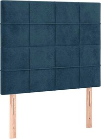 Box spring postel s matrací tmavě modrá 90x200 cm samet 3137825