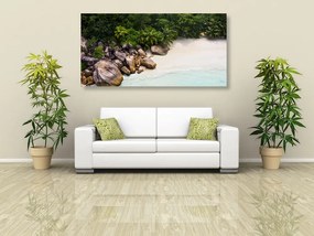 Obraz pobřeží Seychely - 120x60 cm