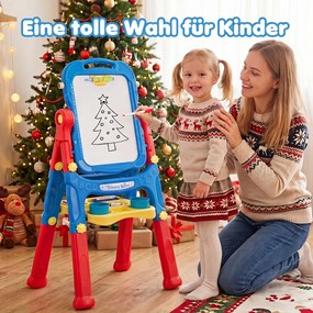 Costway 4-in-1 Dětská tabule Výškově nastavitelná Oboustranný dětský stojan