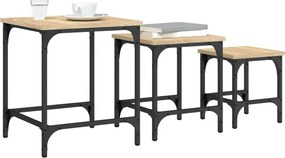 vidaXL Hnízdové konferenční stolky 3 ks kompozitní dřevo [838934] Barva: Černá
