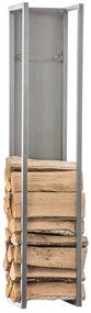 Stojan na palivové dřevo Ørnes - nerezová ocel | 100x25x25 cm
