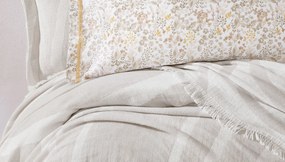 Set přehozu Lenzy, povlečení, prostěradla a povlaků na polštář, na jednolůžko, bavlněný, béžový