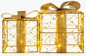 Sinsay - Vánoční LED dekorace ve tvaru dárků 2 pack - zlatá