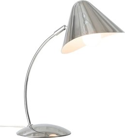 Ocelová stolní lampa s ohybatelnou konstrukcí v leskle stříbrné barvě (výška 40 cm) Nathan – Ellos Home