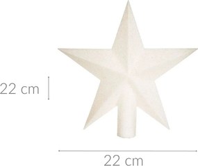 Hvězda na vánoční stromeček, 22 cm, bílá