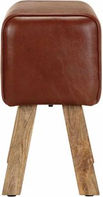 Lavice gymnastický kůň 58 cm hnědá pravá kůže a mangovník 320784