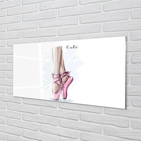 Obraz na skle růžové baletní boty 140x70 cm