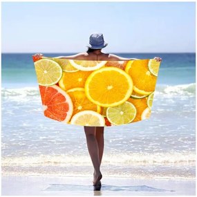 Plážová osuška s motivem citrusů 100 x 180 cm