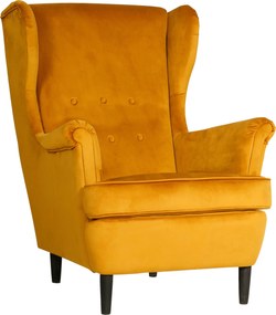 XXXLutz KŘESLO UŠÁK, dřevo, textil, karton, kompozitní dřevo, žlutá Niels Andersson - Křesla ušáky - 002442000603