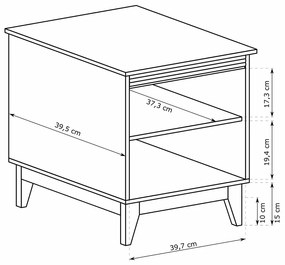 WINDSOR k | noční stolek W-11 | 45 cm | kašmír