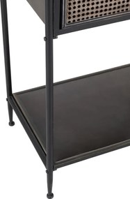 Černý kovový policový regál se šuplíkem Valio Black - 55*37*185cm