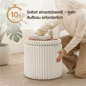 Taburet – béžová, ø43 cm × 45 cm (výška) (257755834861)