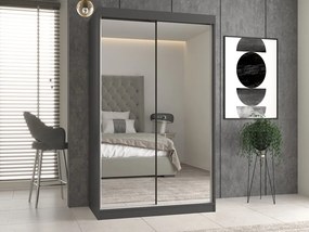 Šatní skříň se 2 zrcadly IGA 120 cm antracit