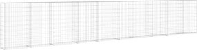 Gabionová zeď s víky z pozinkované oceli 600 x 30 x 100 cm 143584