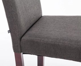 Sada 2 jídelních židlí Ina látka cappuccino – tmavě šedá