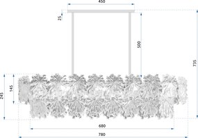 Toolight Toolight, křišťálové závěsné svítidlo 4xE14 APP1198-4CP, zlatá, OSW-01491
