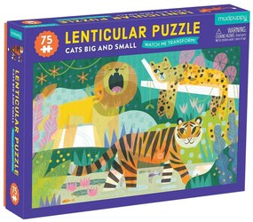 Mudpuppy Puzzle Lentikulární Kočky malé a velké 75 dílků