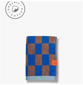 Modro-hnědý ručník z bio bavlny 50x90 cm Retro – Mette Ditmer Denmark