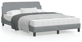 vidaXL Rám postele s čelem světle šedý 120 x 200 cm textil