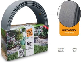 ARTPLAST Trávníkový obrubník BORDURE, 6m - dekor beton