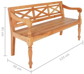 Lavice Batavia 123 cm masivní mahagon světle hnědá,  337078