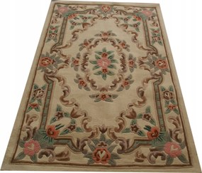 Vlněný koberec typu Aubusson 80x150 krémový