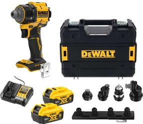 DeWALT - 18V AKU vrtačka, vyměnitelné hlavy, 2x aku 5,0 Ah XR Li-Ion, nabíječka DCD803P2T
