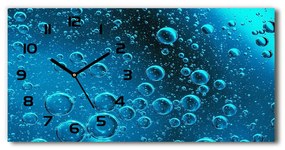 Wallmuralia Skleněné hodiny na stěnu tiché Bubliny pod vodou 60x30 cm