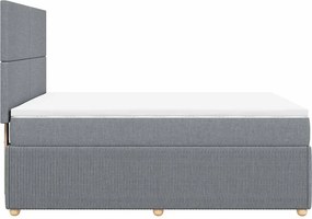 Box spring postel s matrací světle šedá 140 x 190 cm textil 3294344