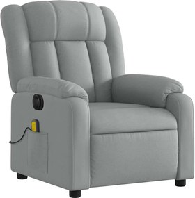 Elektrické masážní polohovací křeslo světle šedé textil 3205304