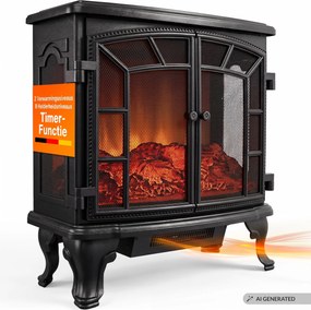 Monzana Elektrický Elektrický krb s dvojitými dvířky černý 2000W
