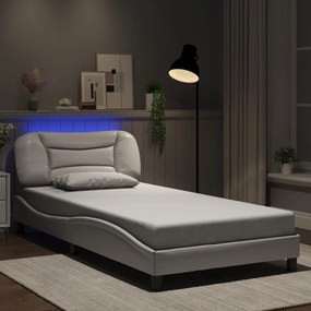 Rám postele s LED bez matrace Hvar bílý 100 x 200 cm 3213914